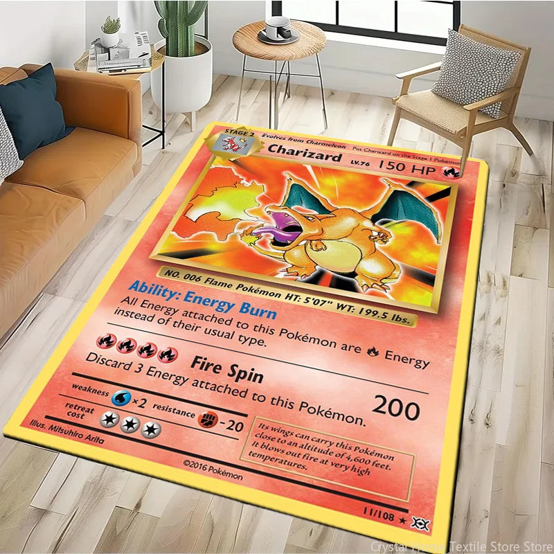 Pikachu Pokemon Cartoon Card Rug Carpet. Mat Non-slip – Got It Here. Online